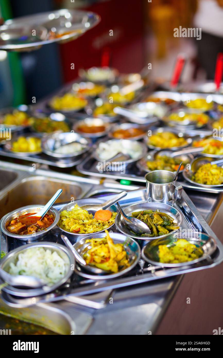 Traditional Myanmar set menu lunch served in metal dishes for sale from ...