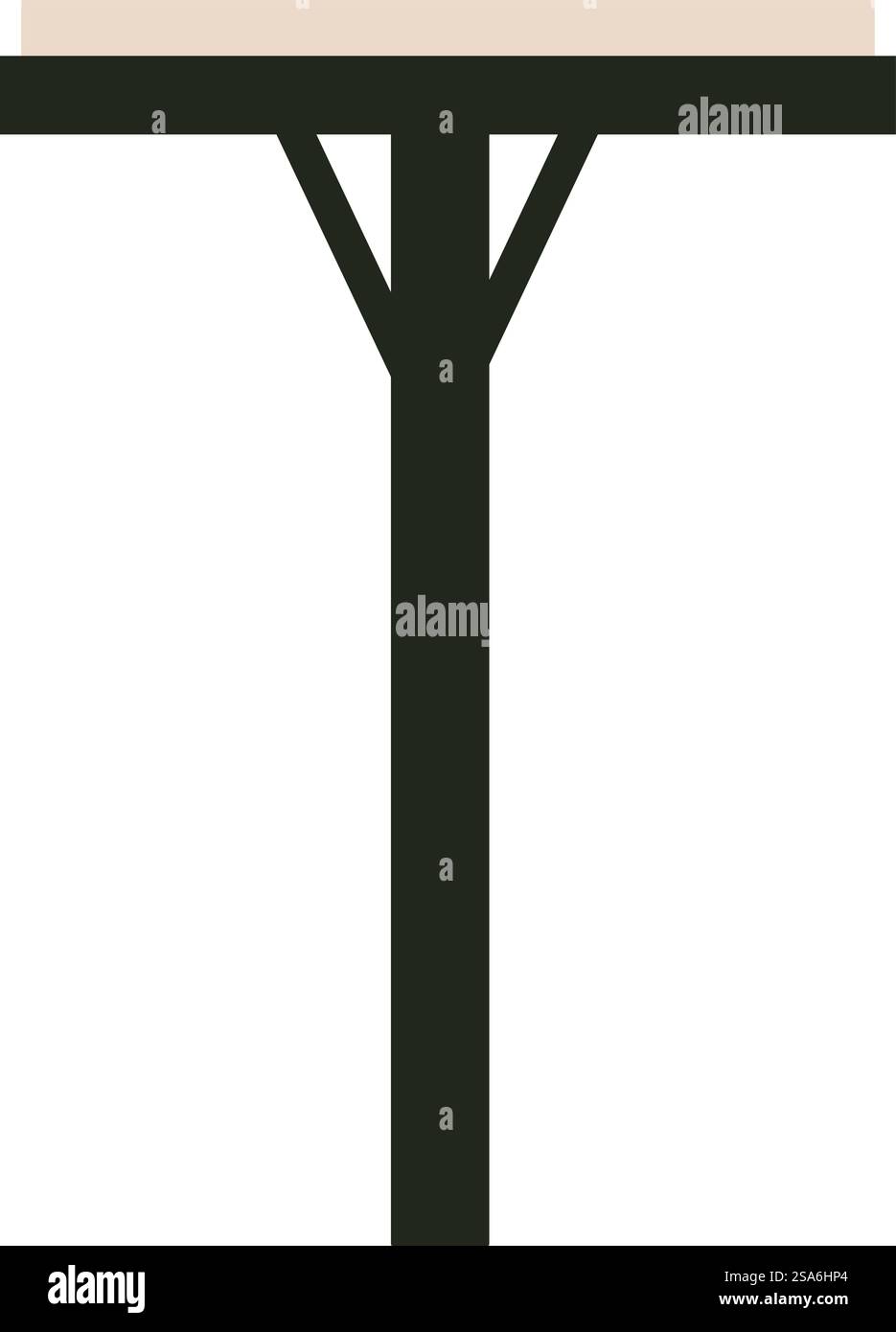 Minimalistic wooden bar stool standing on one leg on white background ...