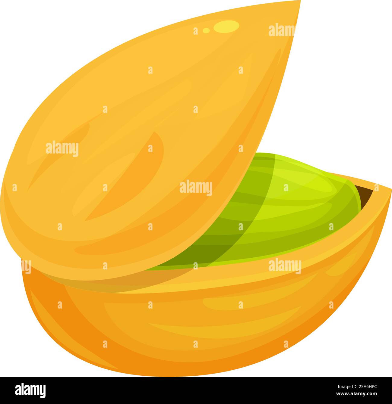 Pistachio nut showing seed inside shell with soft shadow on white ...