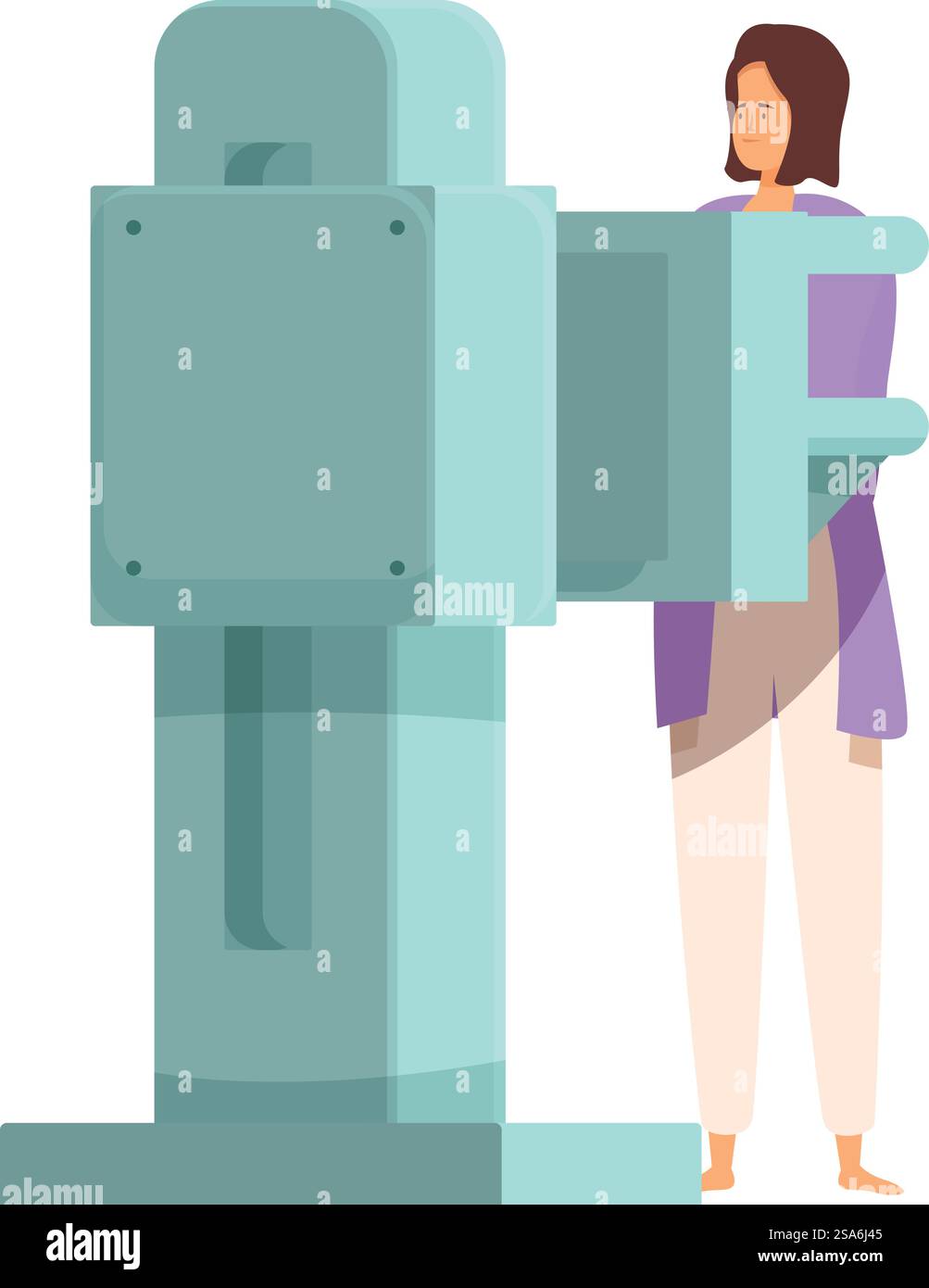 Young woman having x ray scan of chest in hospital, medical examination ...