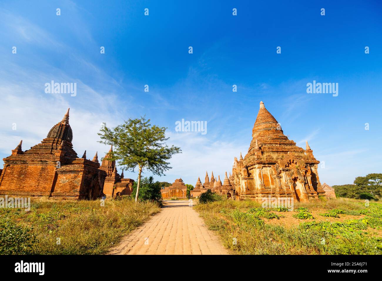 Stunning landscape view with thousands of historic buddhist pagodas and ...