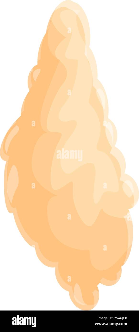 Single pale orange steamed dumpling, with folds and ridges, floating ...