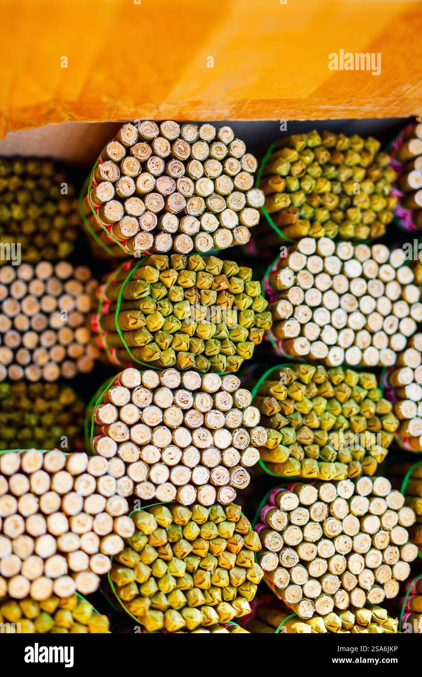 Natural background of bamboo pieces Stock Photo - Alamy