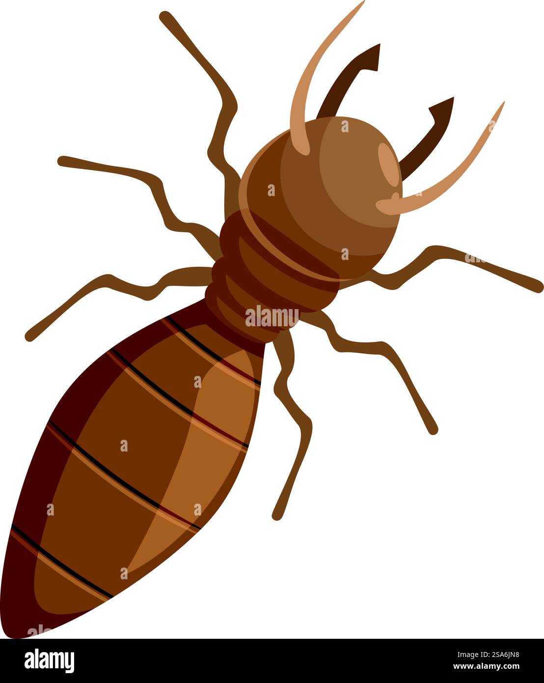 Brown termite insect crawling, a common household pest known for ...