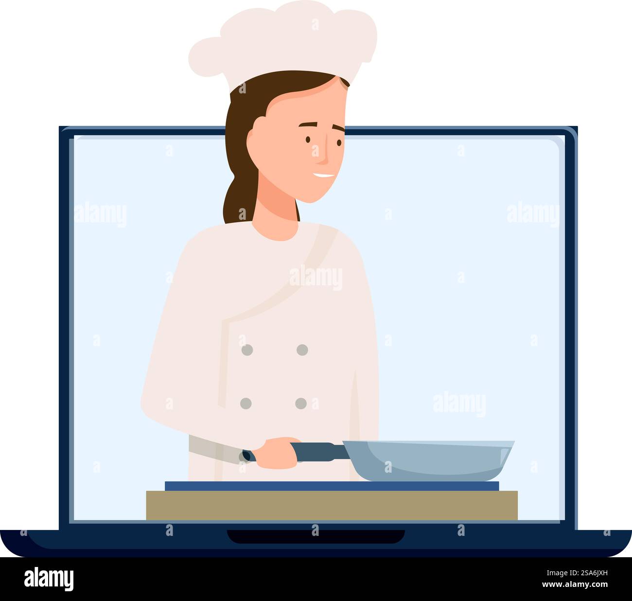 Chef cooking demonstration Stock Vector Images - Alamy