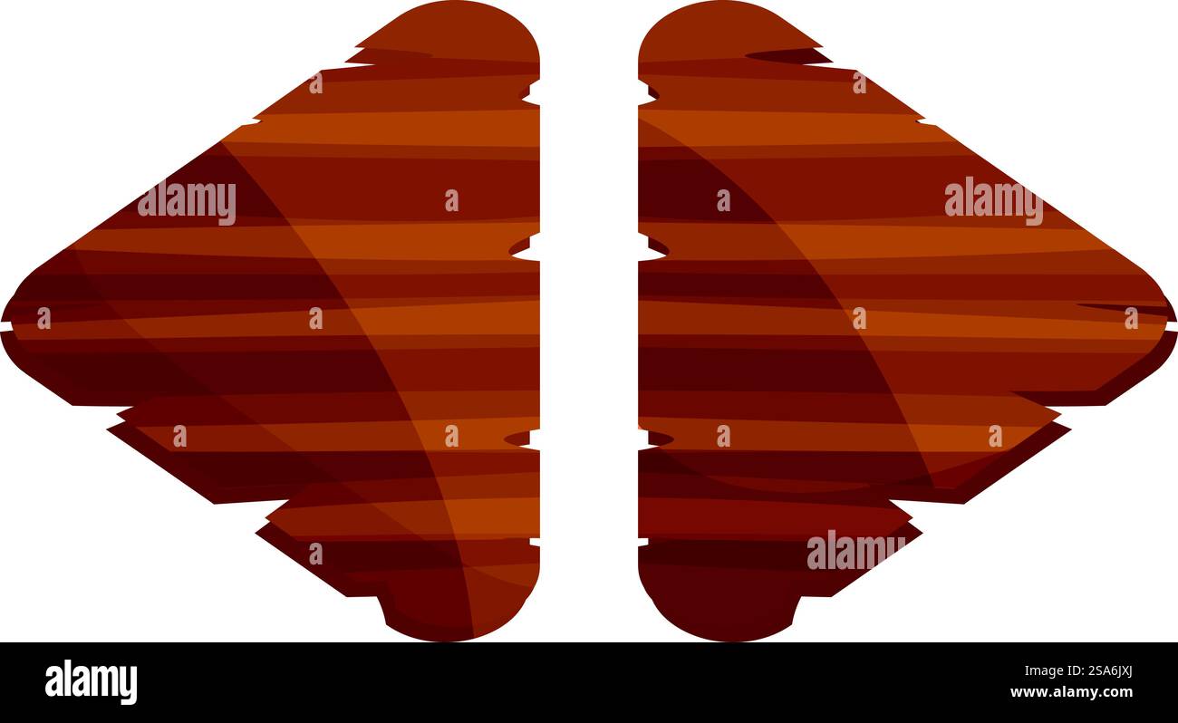 Two wooden arrow signs are pointing left, showing the way to go. Two ...