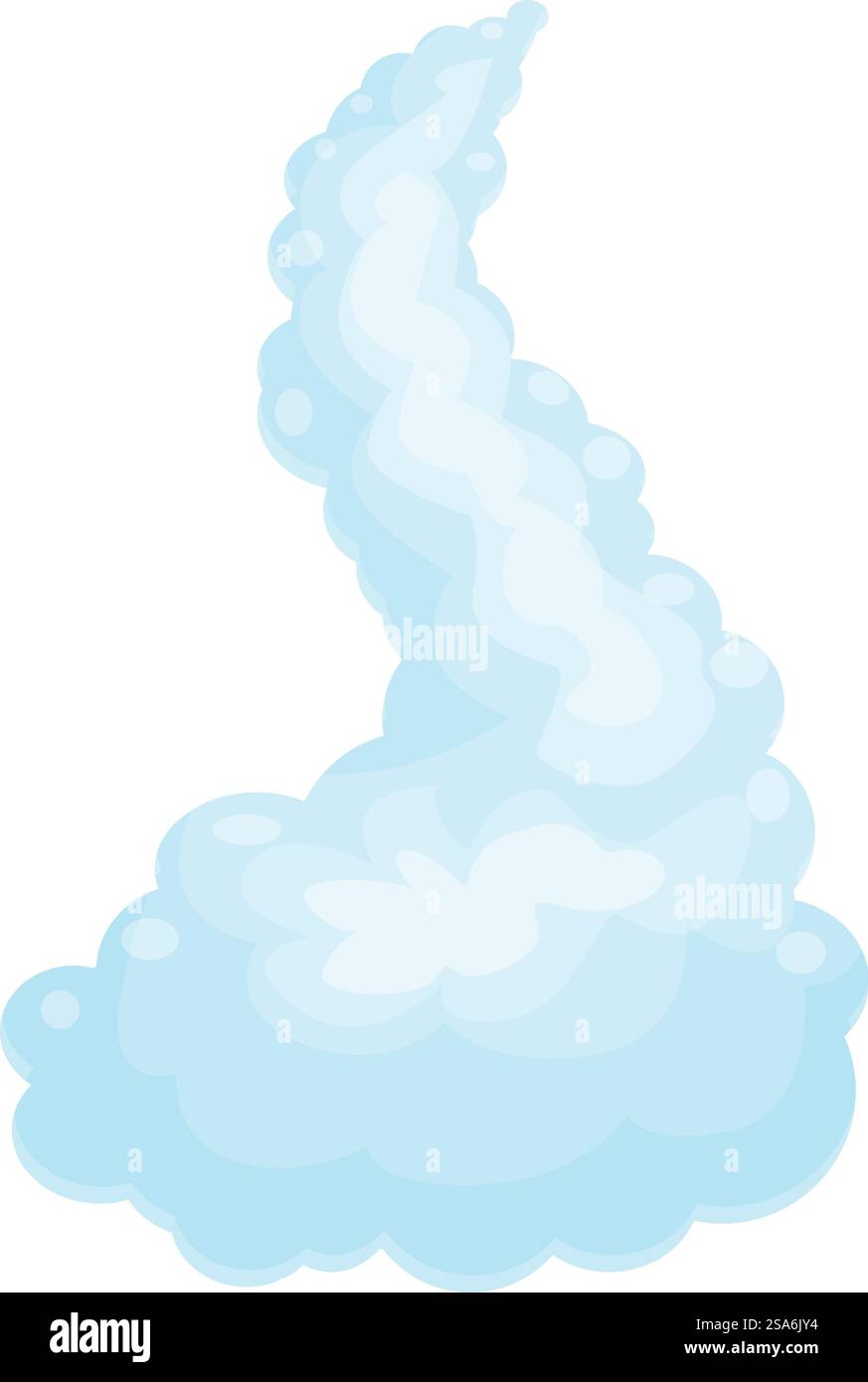 Cartoon smoke steam cloud is rising up on white background. Cartoon ...