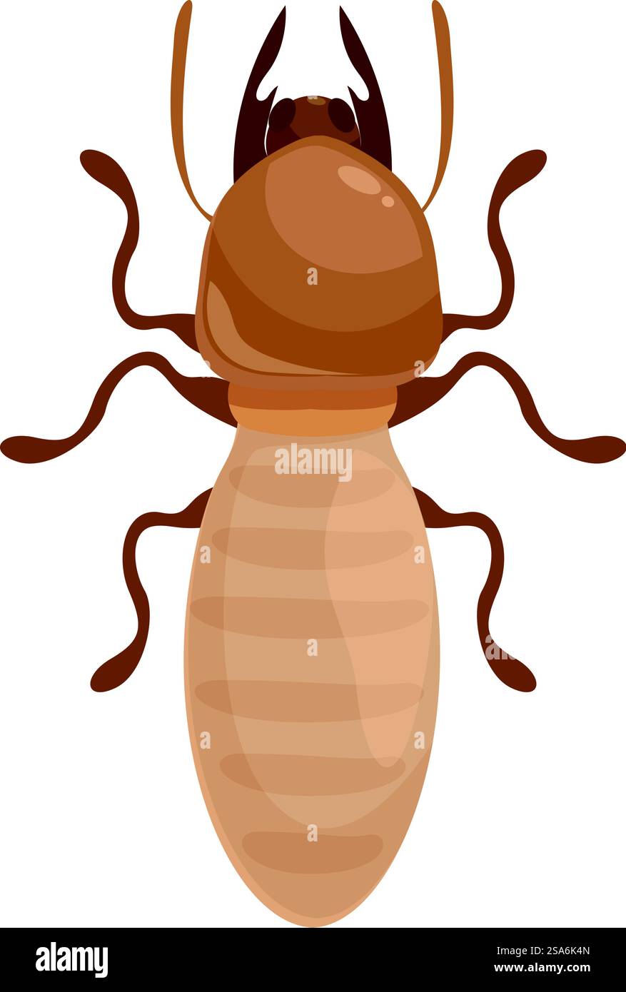Cartoon termite is standing on a white background. Termite insect ...