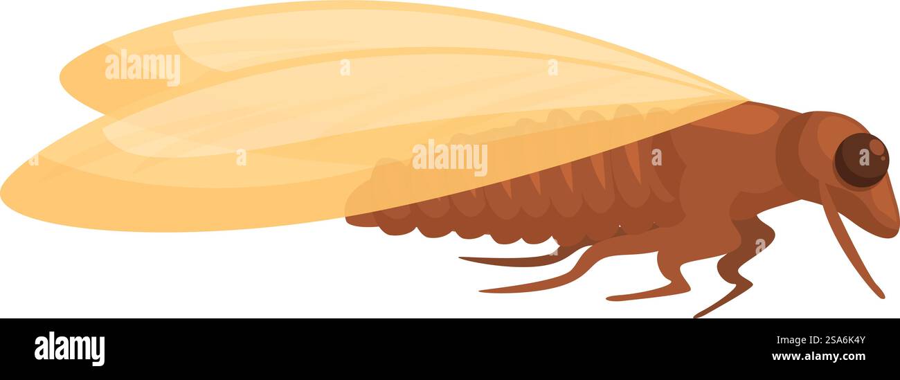 Brown termite insect is crawling on the ground. Flying termite insect ...