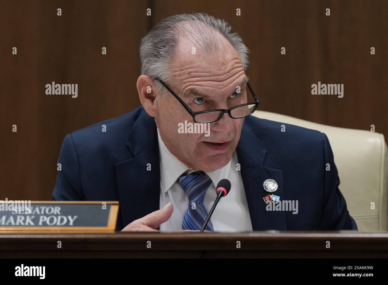 Sen. Mark Pody, R-Lebanon, speaks in a meeting of the Senate Education ...