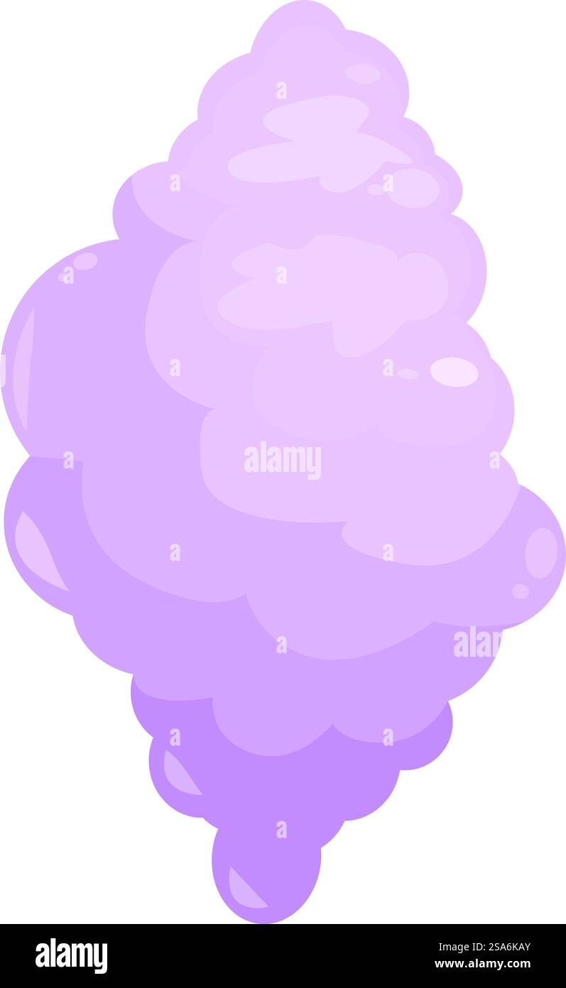 Fluffy purple cotton candy spinning on stick, bringing back childhood ...