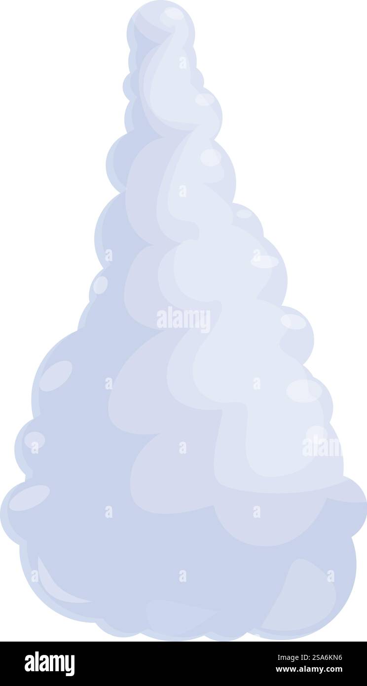 Cartoon smoke cloud forming a whimsical shape, perfect for representing ...