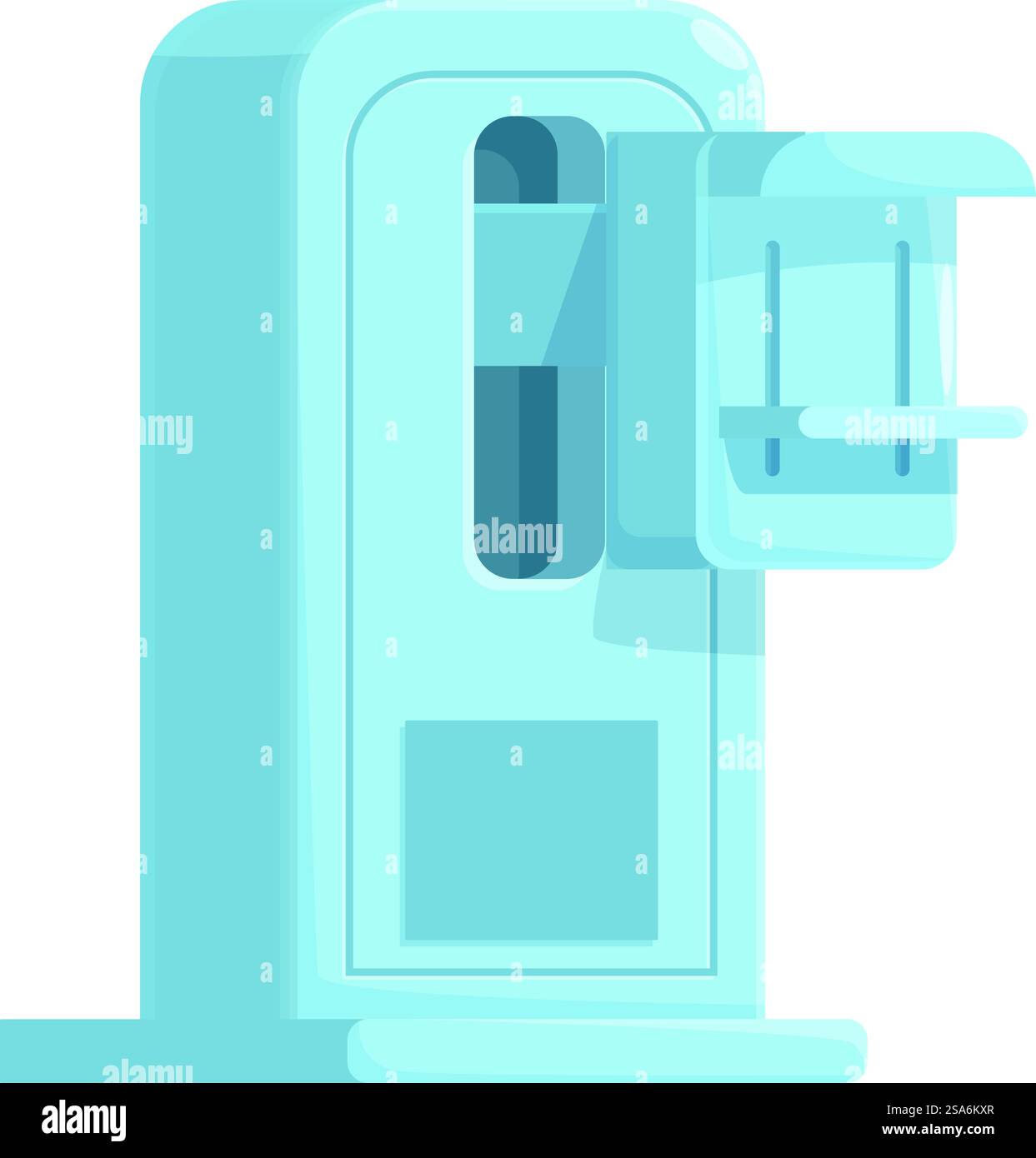 Illustration of a medical scanner standing in a hospital room. Modern ...