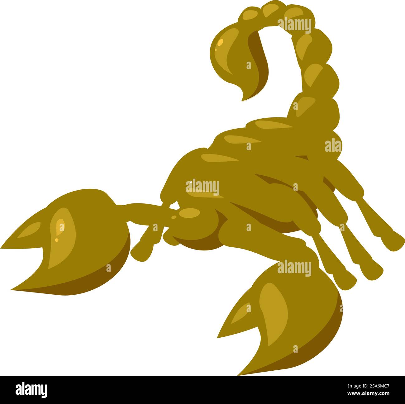 Golden scorpion standing in attacking position, a representation of the ...