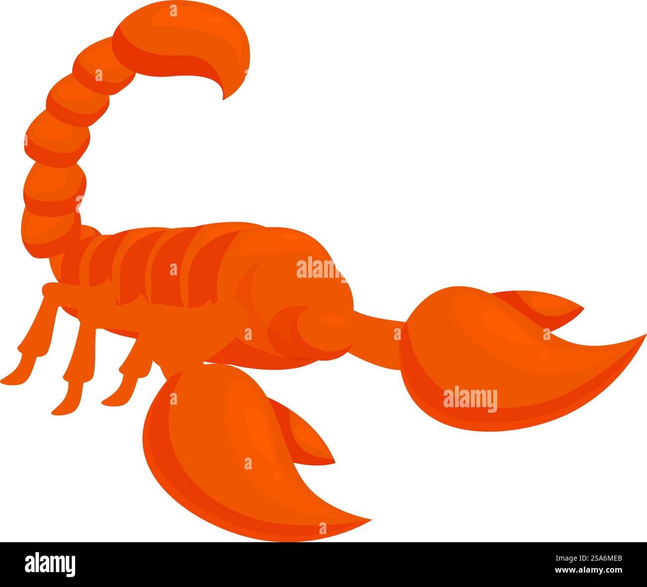 Orange scorpion raising claws, prepared to attack and sting. Orange ...
