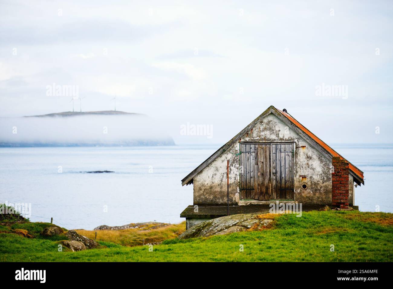 Beautiful scenery of Faroe islands landscape with old farm houses Stock ...