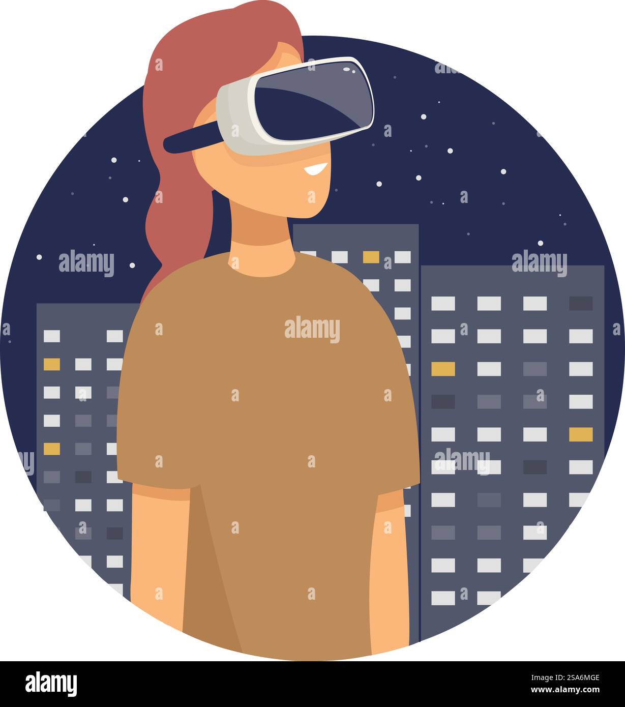 Portrait woman in night city Stock Vector Images - Alamy