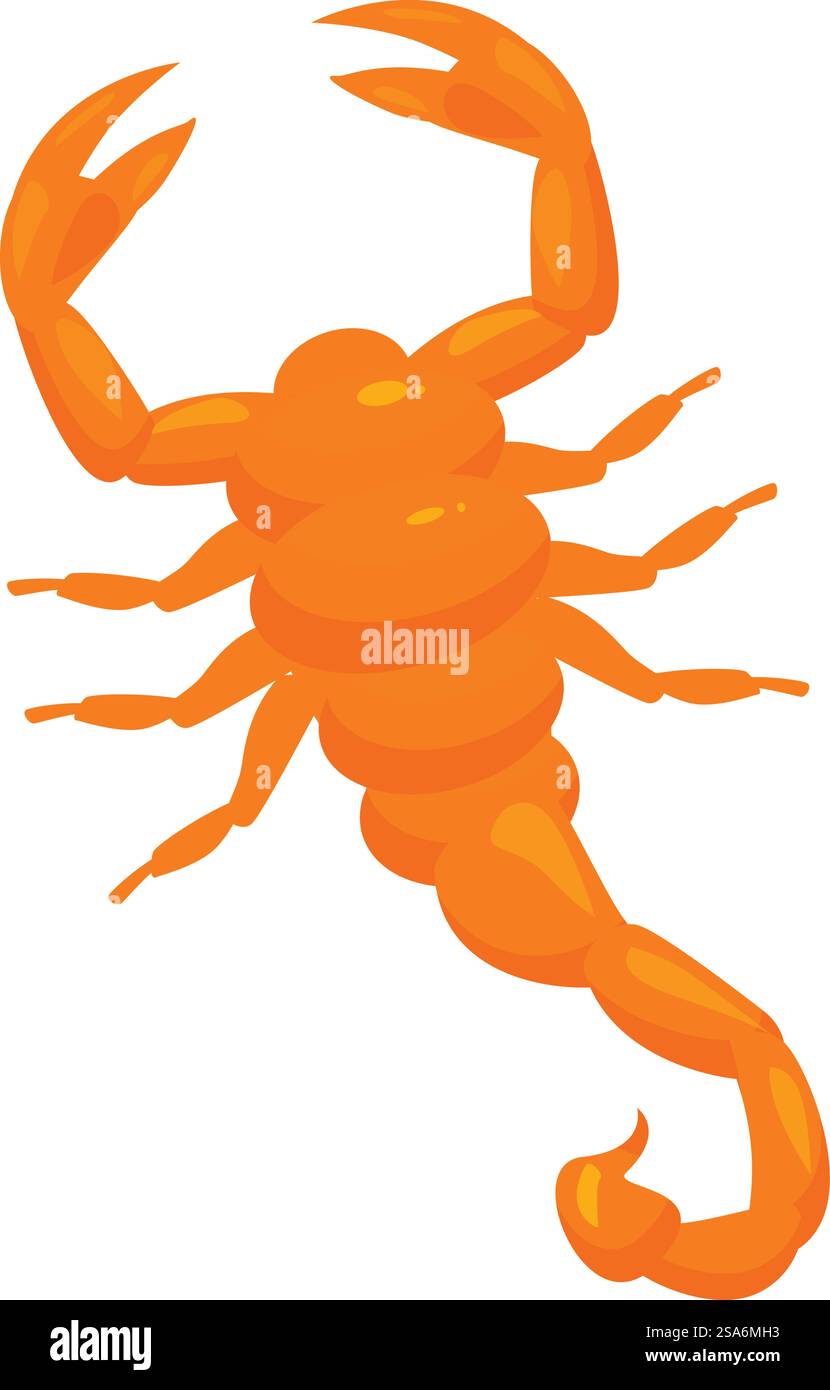 Orange scorpion is standing with its claws open. Orange scorpion ...
