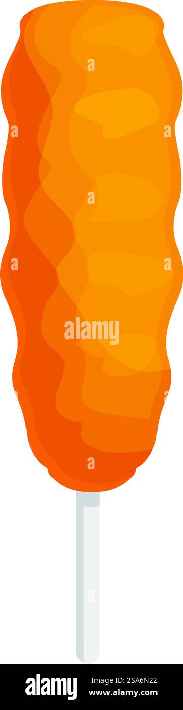 Single honey stick candy with a bumpy texture is standing up on a white ...