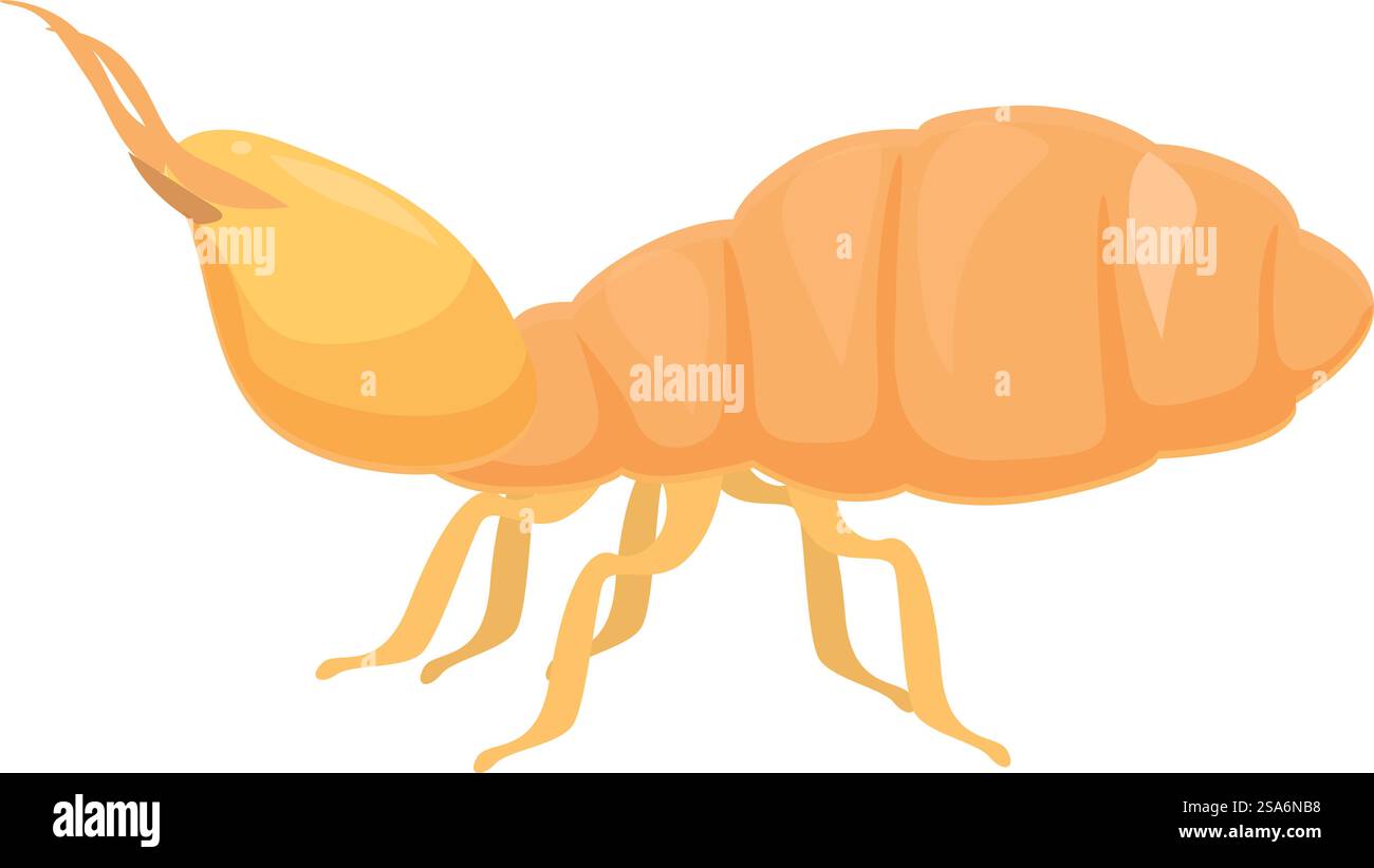 Big orange termite is walking on six legs and has a big head. Big ...