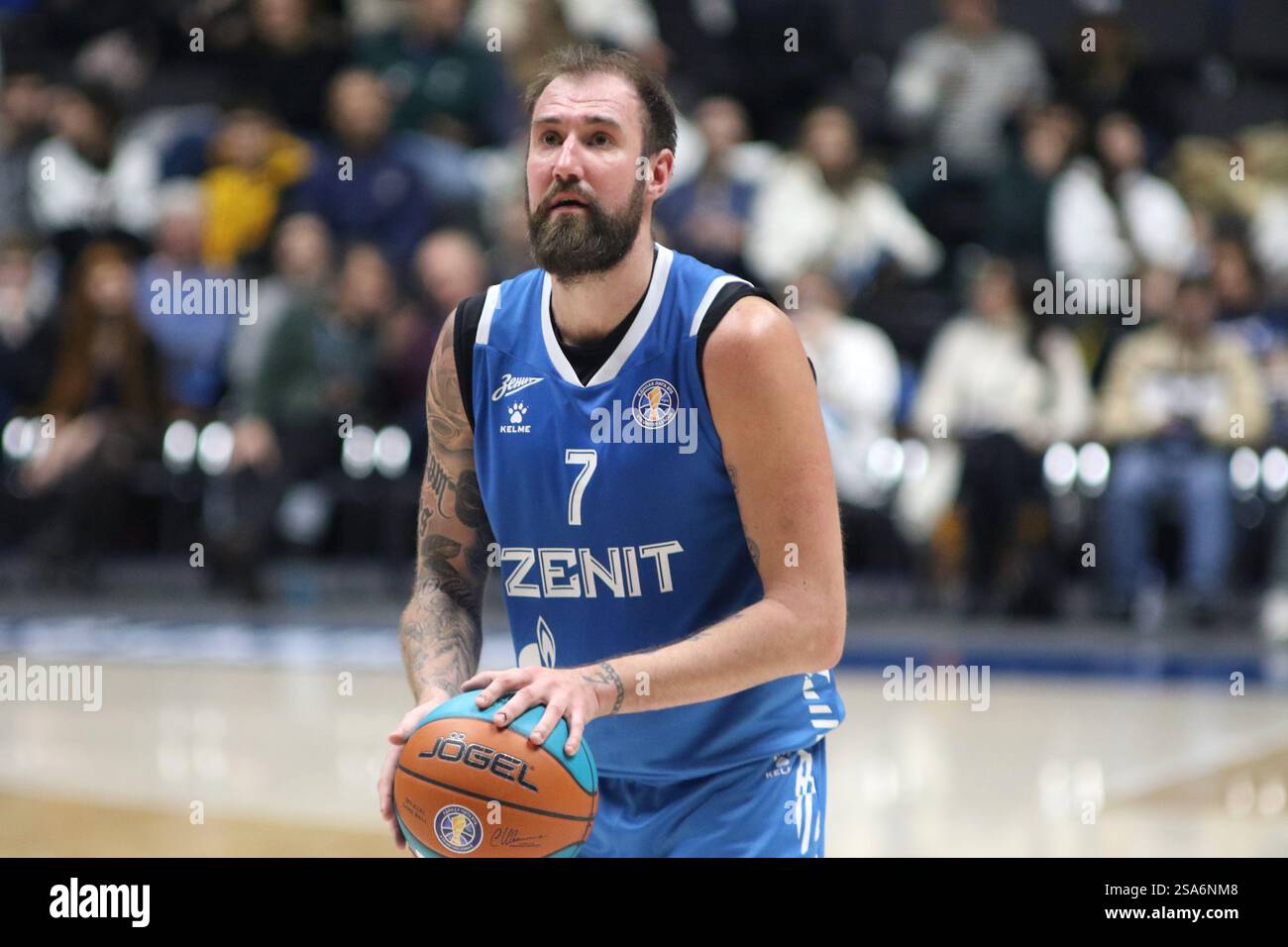 Saint Petersburg, Russia. 28th Jan, 2025. Sergey Karasev (7) of Zenit ...