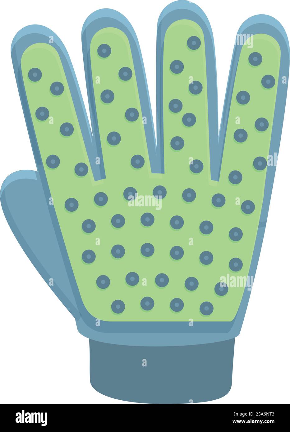 Green pet grooming glove for brushing fur and removing loose hair from ...
