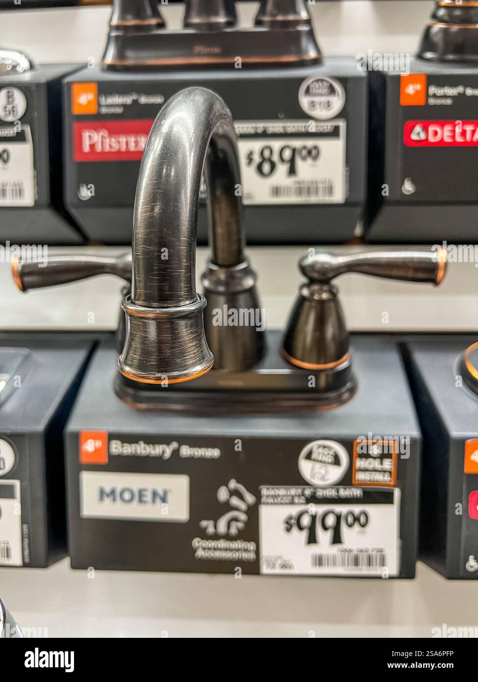 Kitchen Sink Faucets Display at Store Stock Photo - Alamy