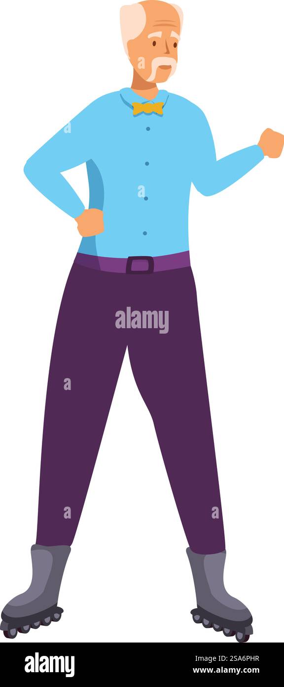 Elderly gentleman is roller skating, demonstrating that age is no ...