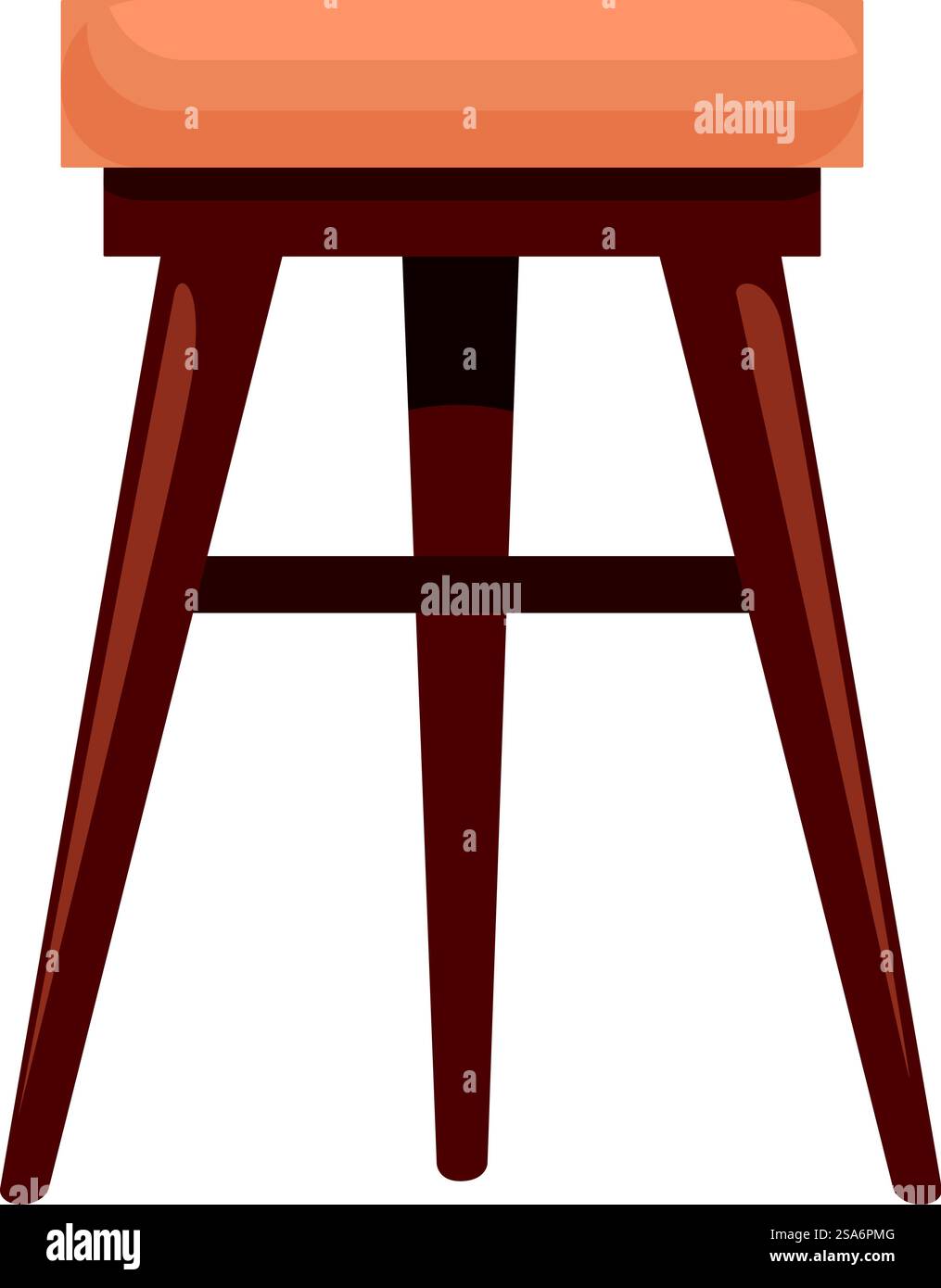 Simple and stylish wooden stool with a round seat and four sturdy legs ...