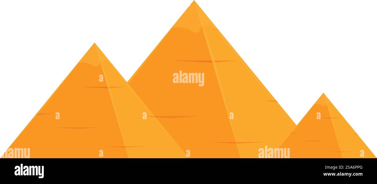Stylized illustration of the giza pyramid complex. Three egyptian ...
