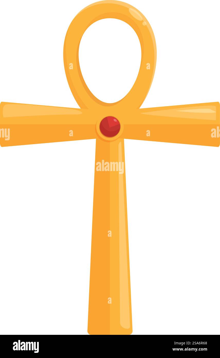 Golden ankh, an ancient egyptian hieroglyphic symbol representing ...