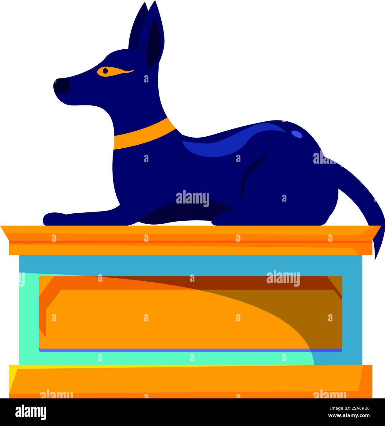 Black anubis statue laying on a stone pedestal hi-res stock photography ...