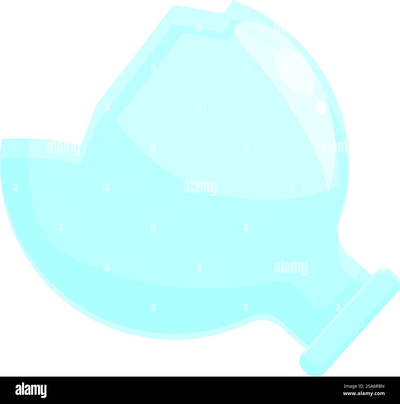 Cartoon illustration of a broken empty glass jar lying on its side ...