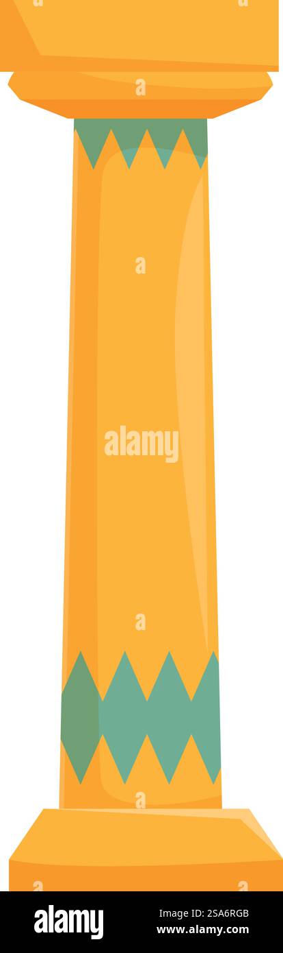 Ancient egyptian column with a patterned base and capital, showing the ...