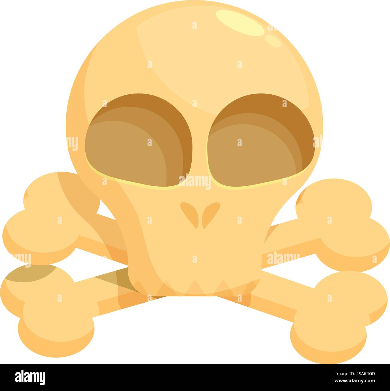 Cartoon skull and crossbones representing death, danger, and piracy ...
