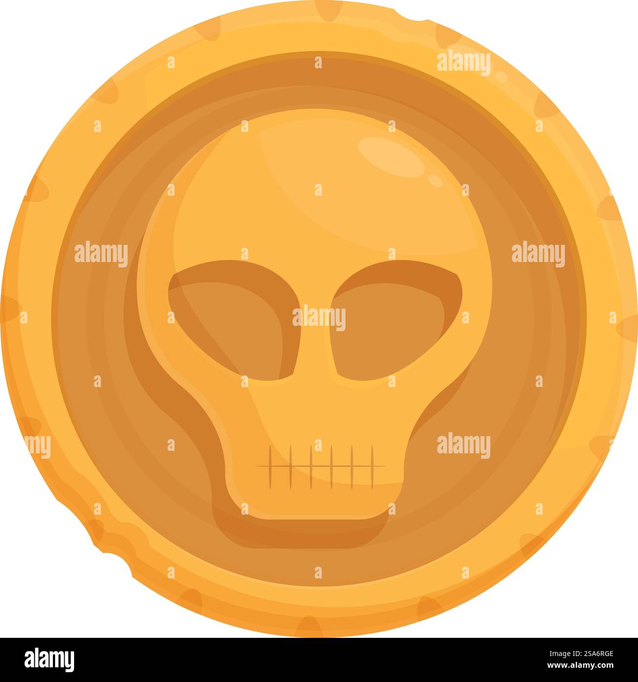 Gold coin is showing an alien skull symbol, suggesting its use as ...