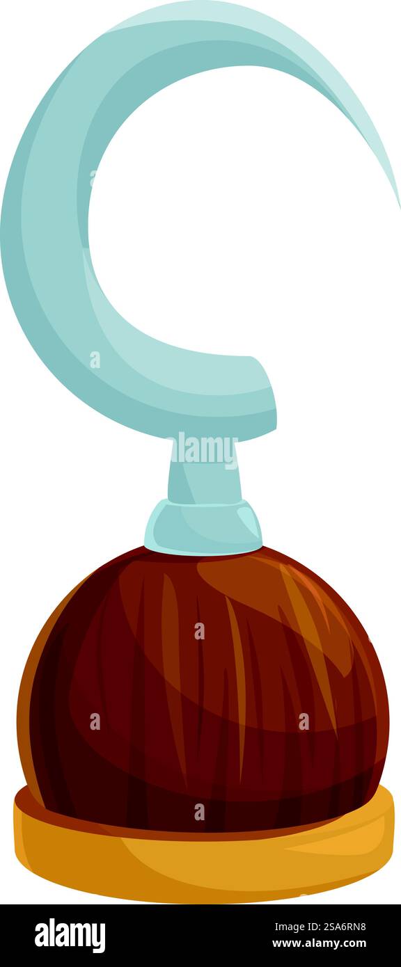 Classic pirate hook replacing hand is standing on a white background ...