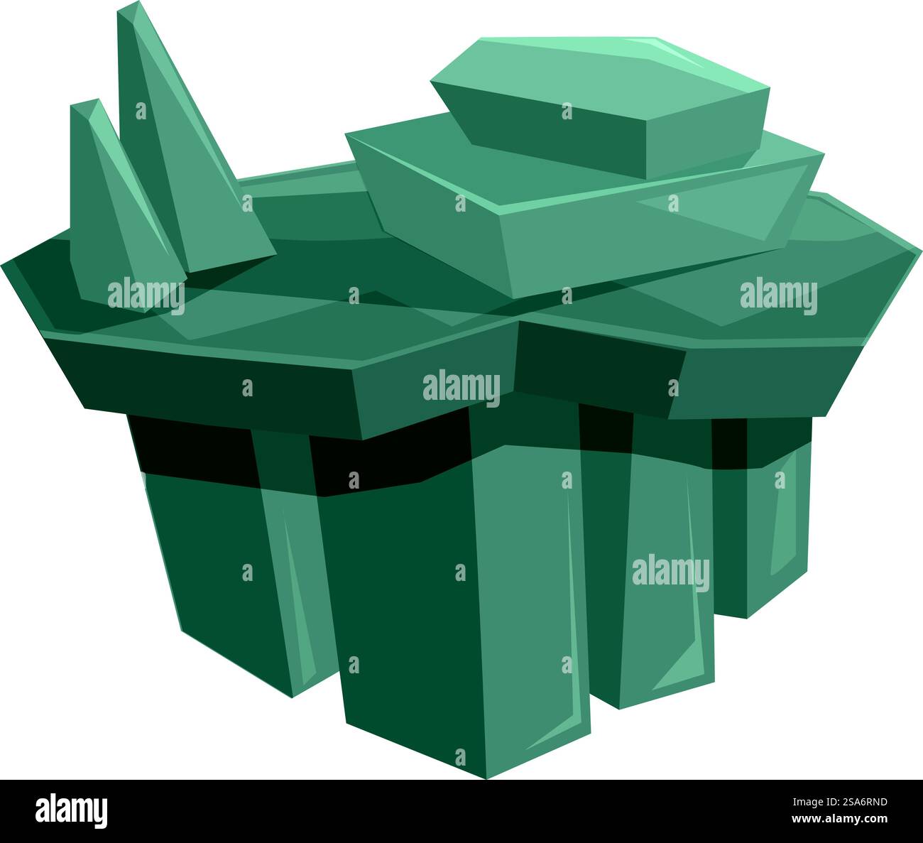 Cartoon big gray stone rock platform floating in the air, element for ...