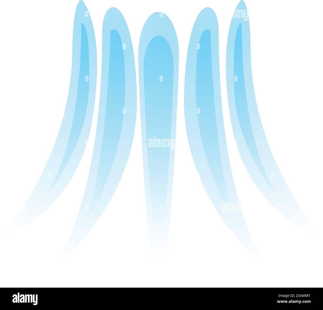 Abstract blue shapes flowing upwards, creating a wave pattern on a ...