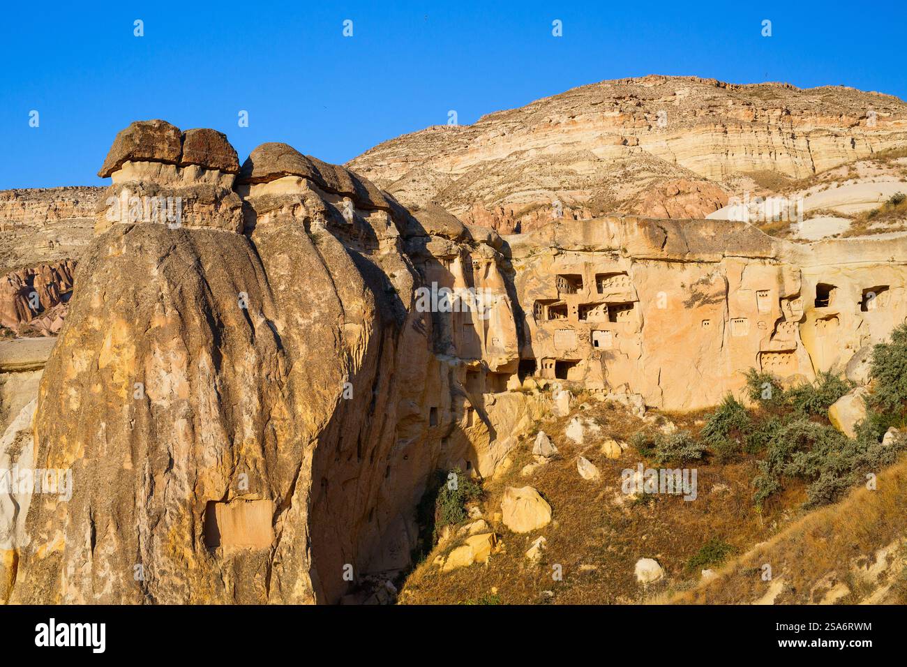 Beautiful valley near Cavusin village in Cappadocia Turkey with amazing ...