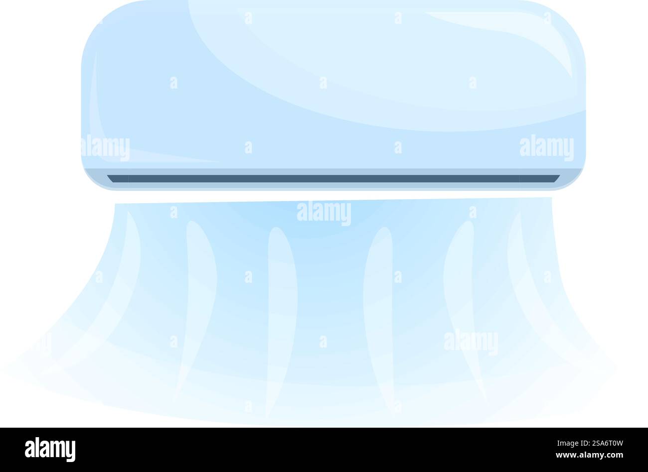 Wall mounted air conditioner blowing cold air flow illustration, cool ...