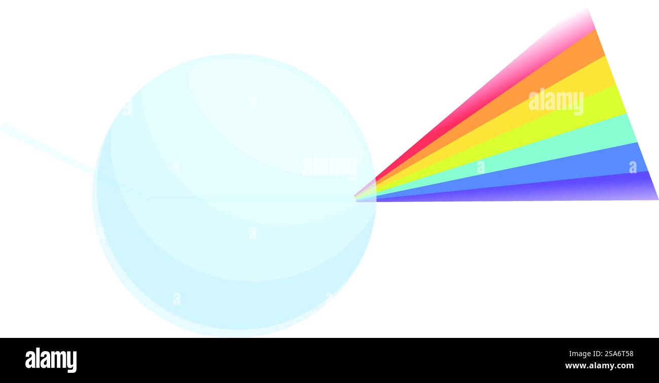 Light beam passing through prism and creating rainbow effect. Light ...