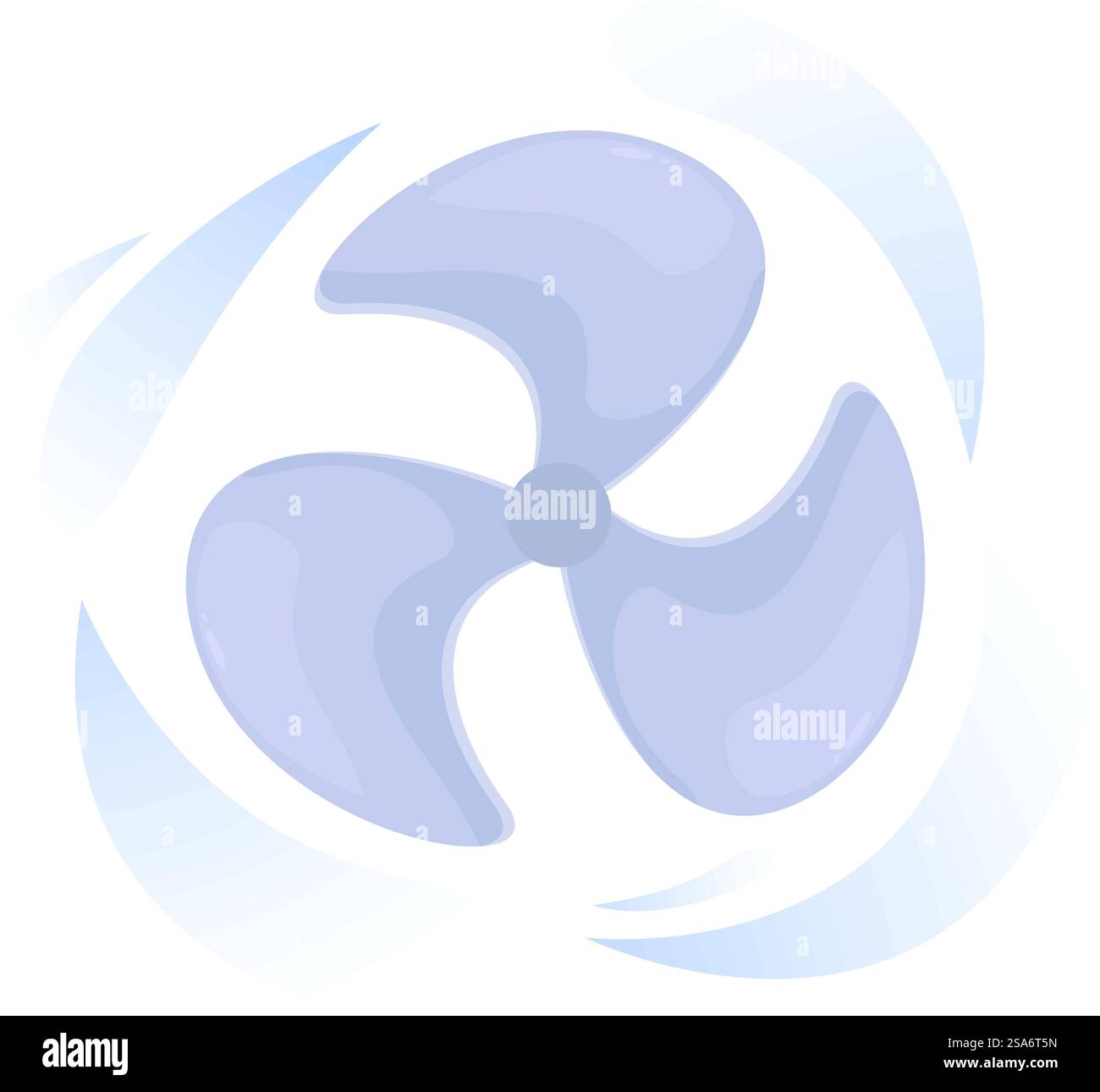 Illustration of a grey propeller rotating and creating air flow with ...