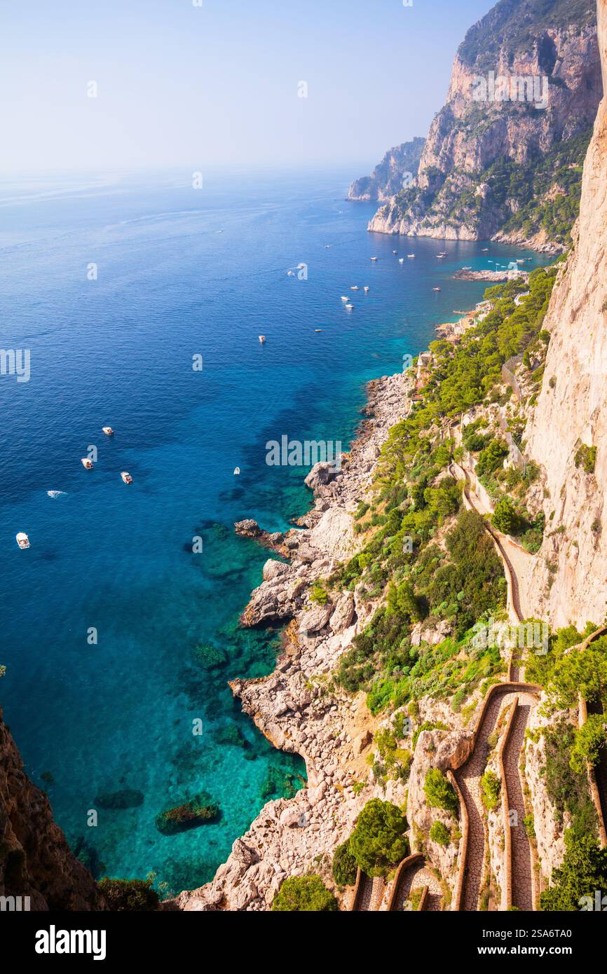 Via Krupp serpentine path on Capri island in Italy Stock Photo - Alamy