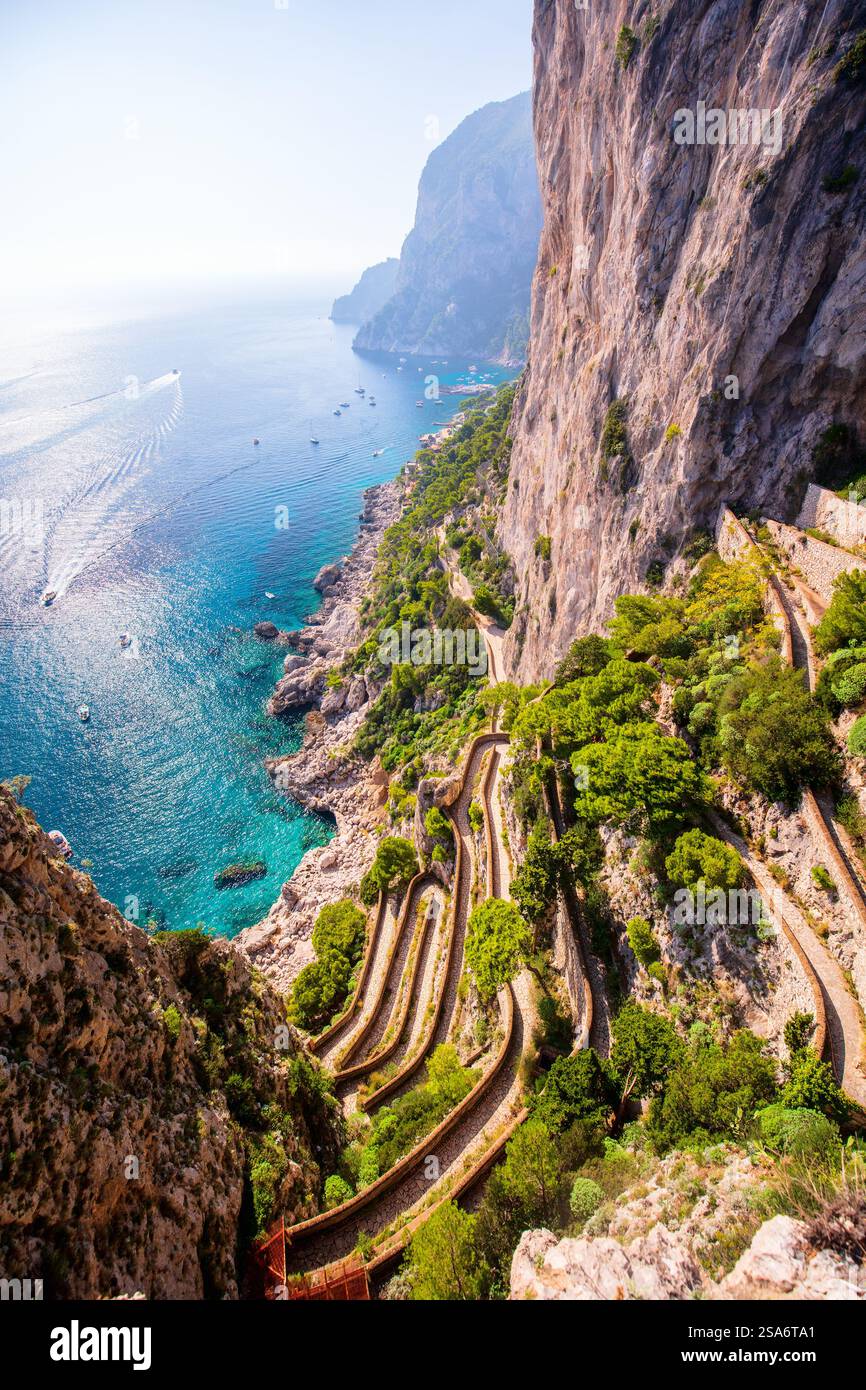 Via Krupp serpentine path on Capri island in Italy Stock Photo - Alamy
