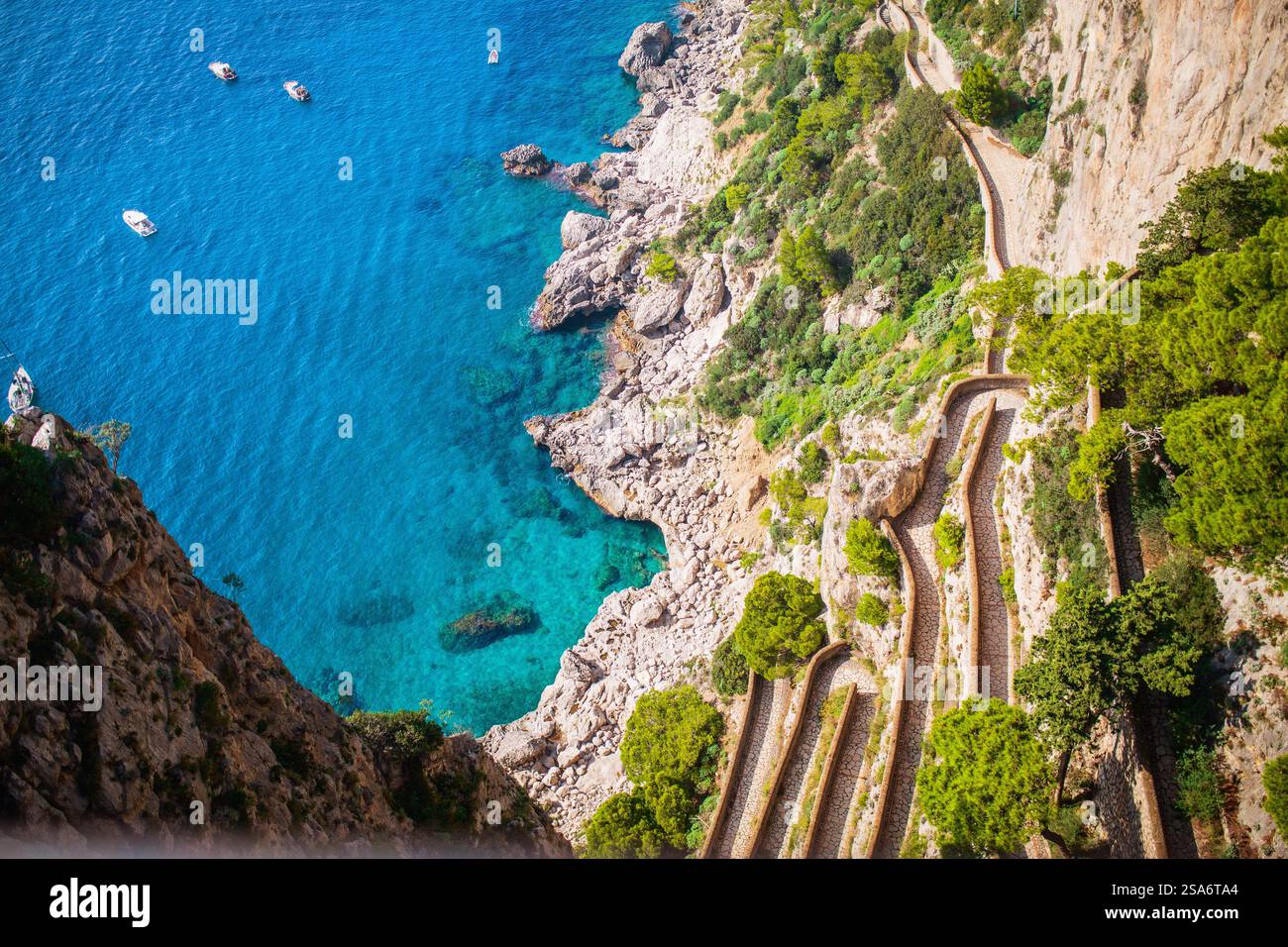 Via Krupp serpentine path on Capri island in Italy Stock Photo - Alamy