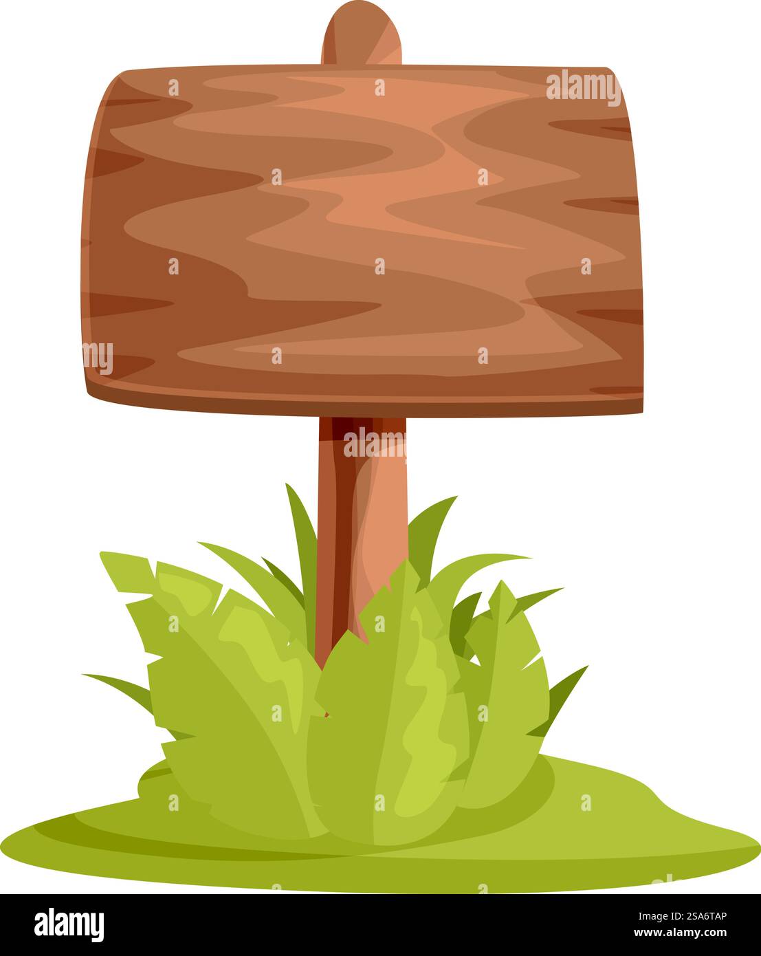 Empty wooden sign standing on a grass patch with leaves hi-res stock ...