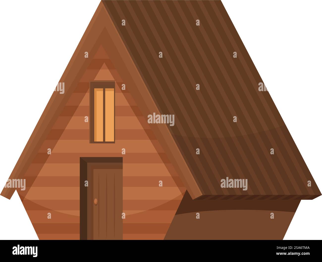 Small wooden chalet with gabled roof illustrating alpine architecture ...