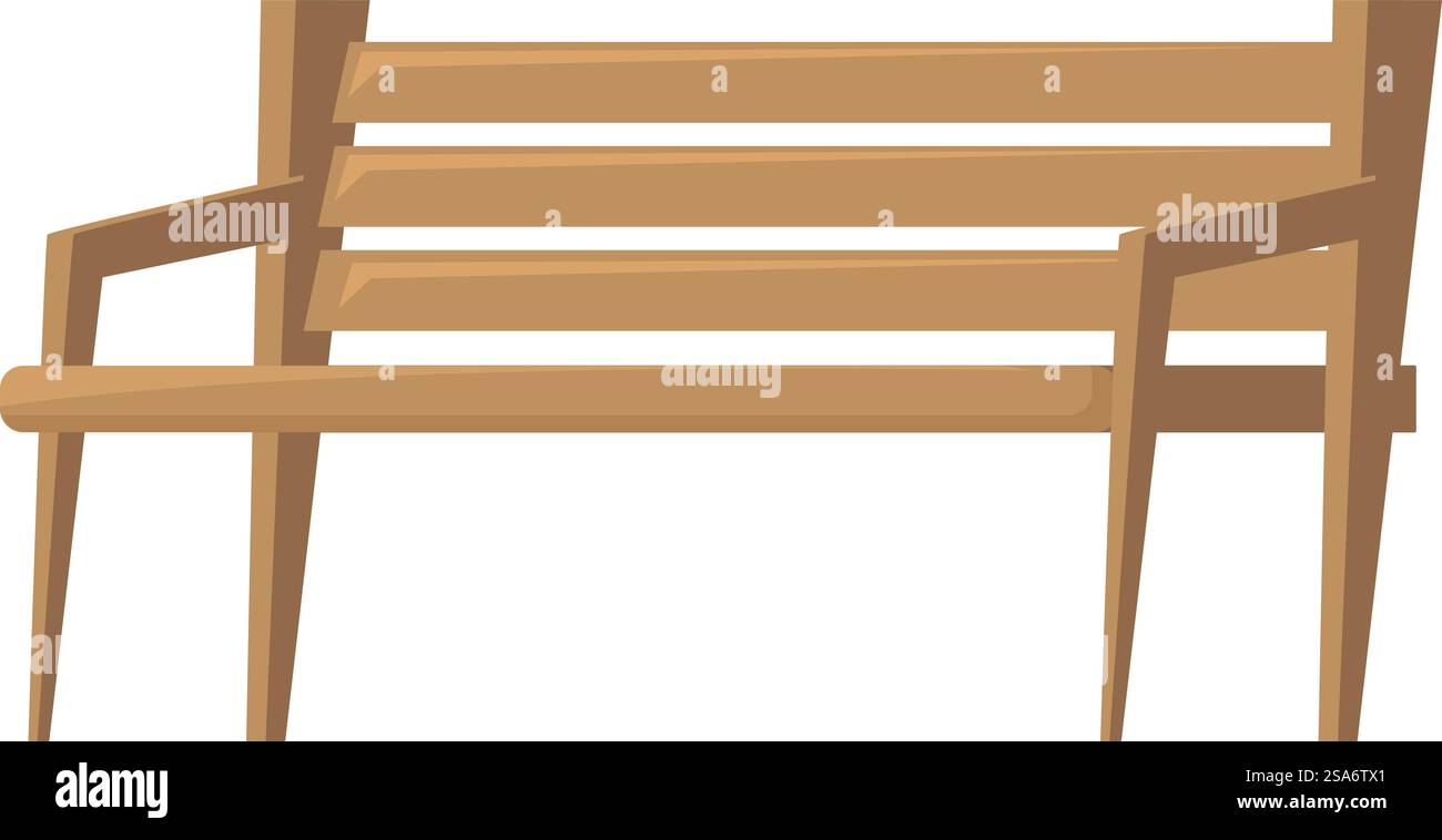 Simple and sturdy wooden park bench inviting you to sit and relax ...