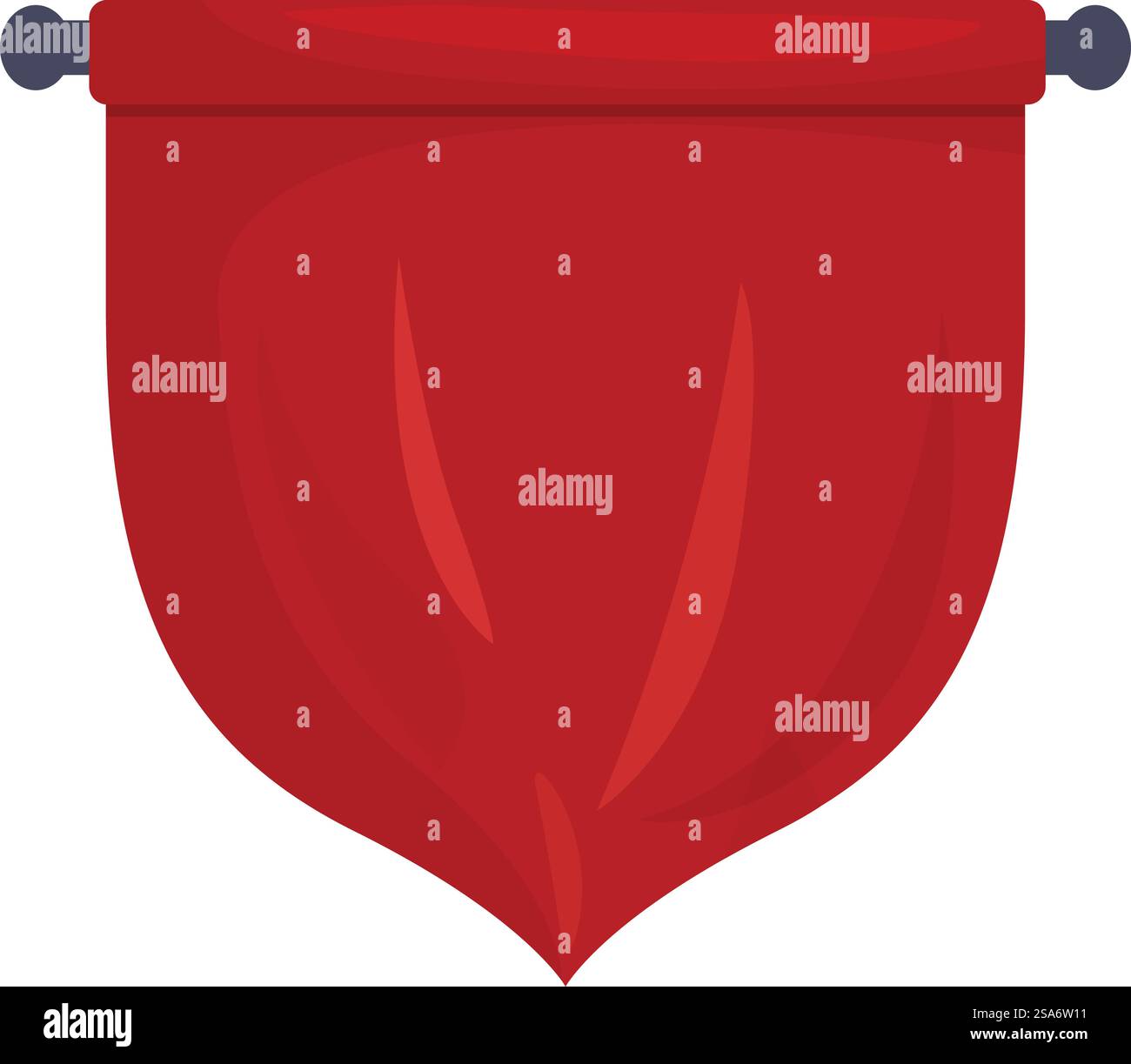 Red cloth banner hanging on a horizontal pole, creating a classic and ...